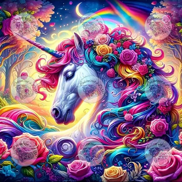 Diamond Painting Licorne Couverte de Roses – L'essen'ciel à DP